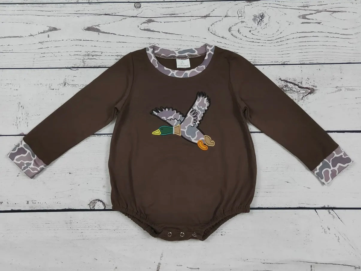 Camo Duck Applique Baby Boy Bubble – Landry’s Place
